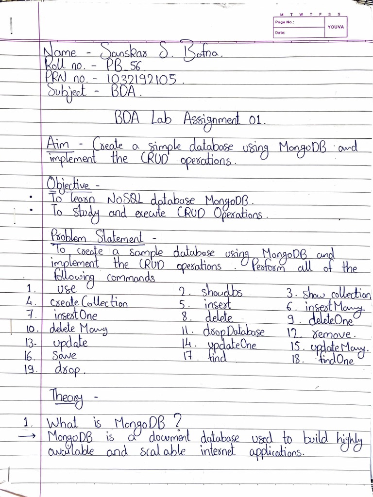 PB - 56 Sanskar Bafna BDA Lab Assignment 1 | PDF