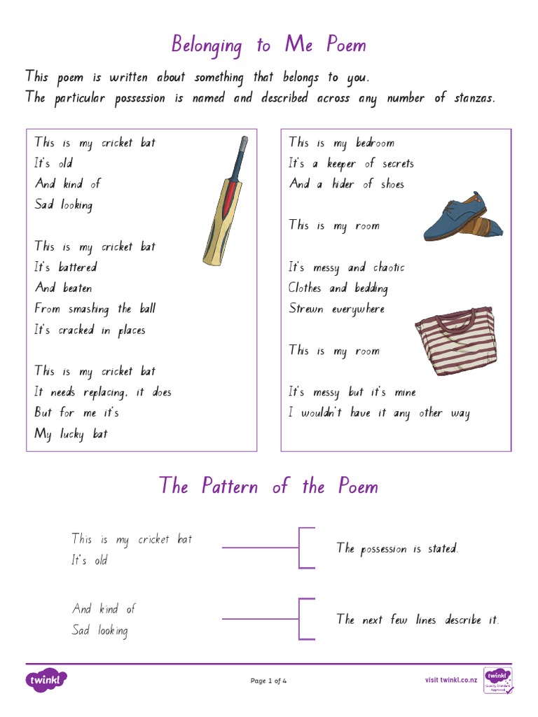 A Poem of Personal Possessions: Describing Treasured Items Through ...