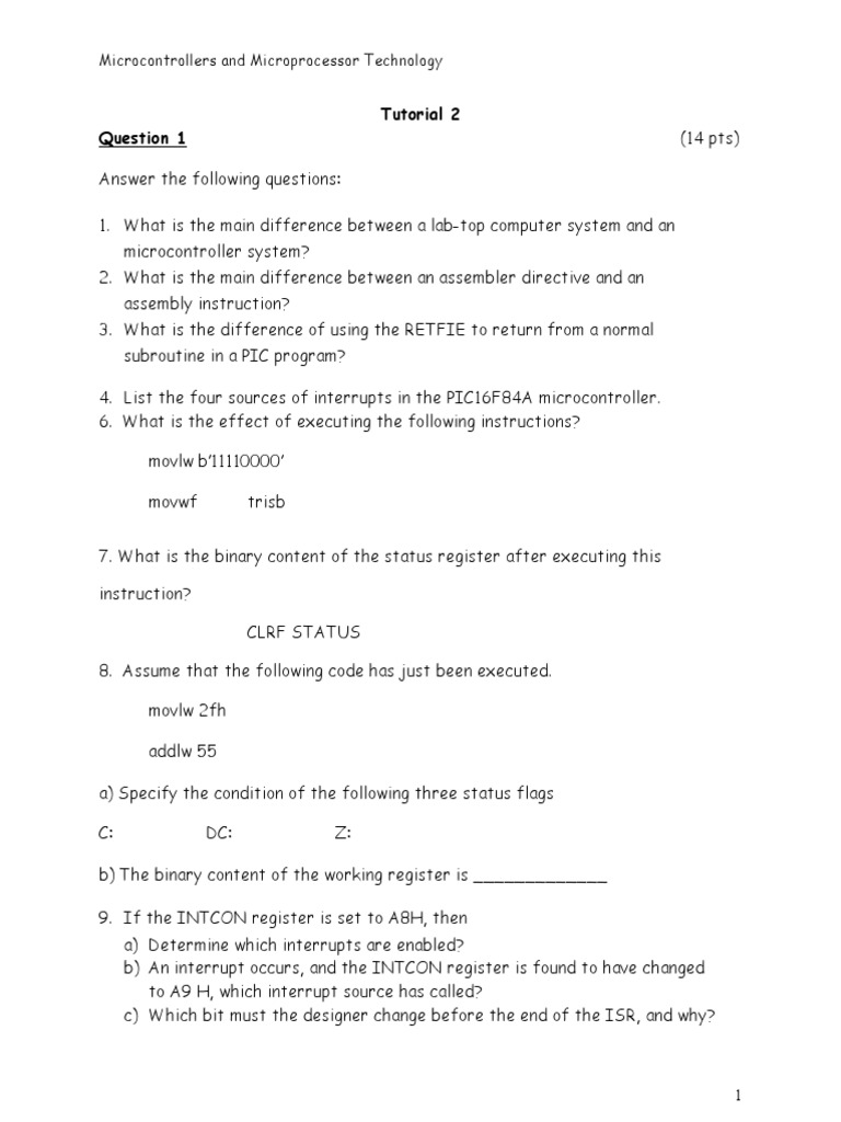 Tutorial 2 | PDF | Microcontroller | Computing