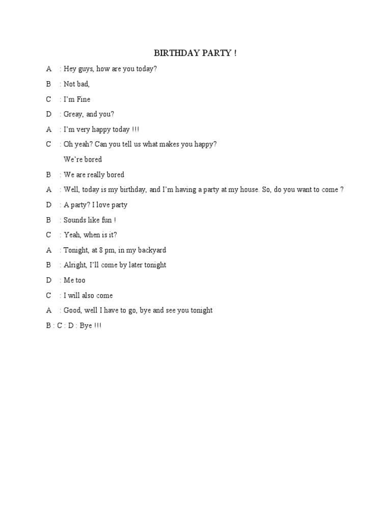 Birthday Party | PDF