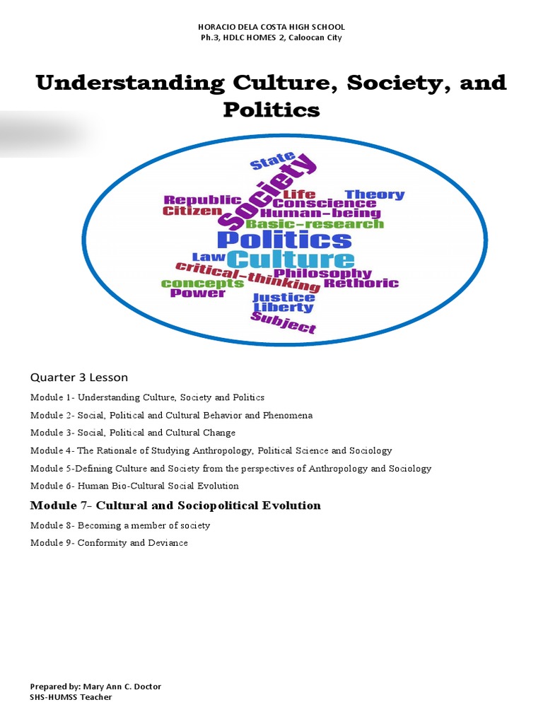UCSP Q3 Module 7 Cultural and Sociopolitical Evolution | PDF