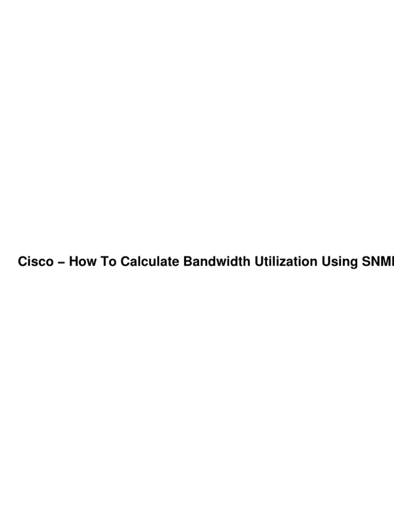 Calculate Bandwidth SNMP | PDF | Bandwidth (Computing) | Computer Networking