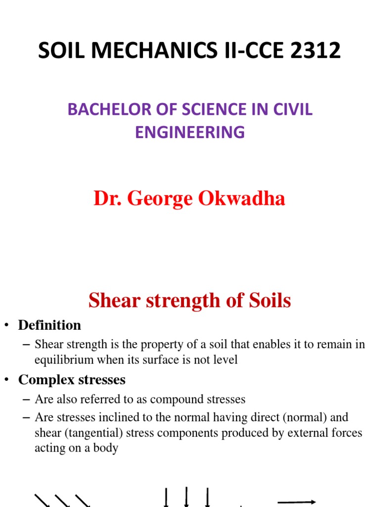 CCE 2312-Soil Mechanics II-Slides 1-15 | PDF | Stress (Mechanics ...