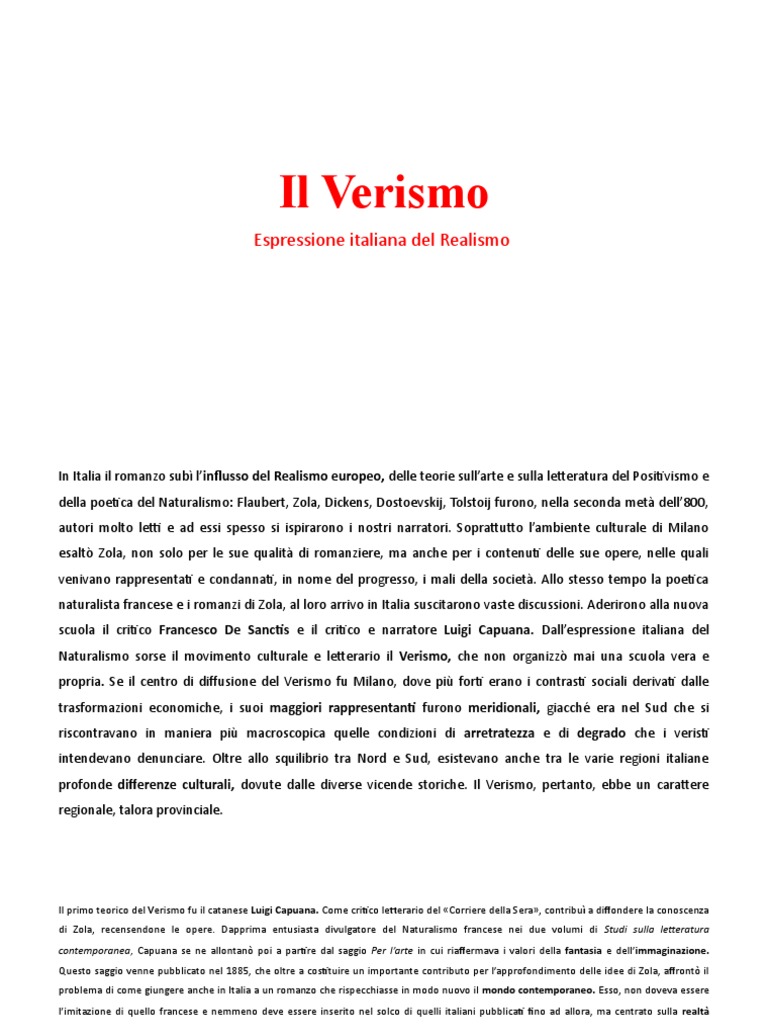 Il Verismo | PDF
