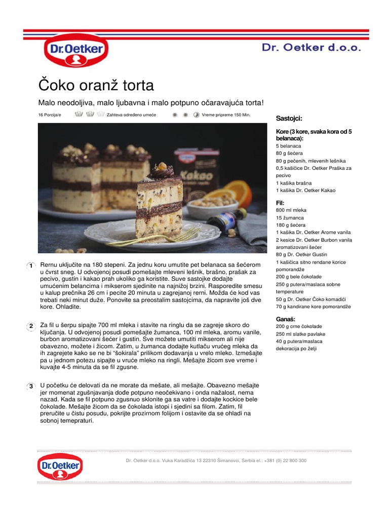 Recepti PDF Coko Oranz Torta | PDF