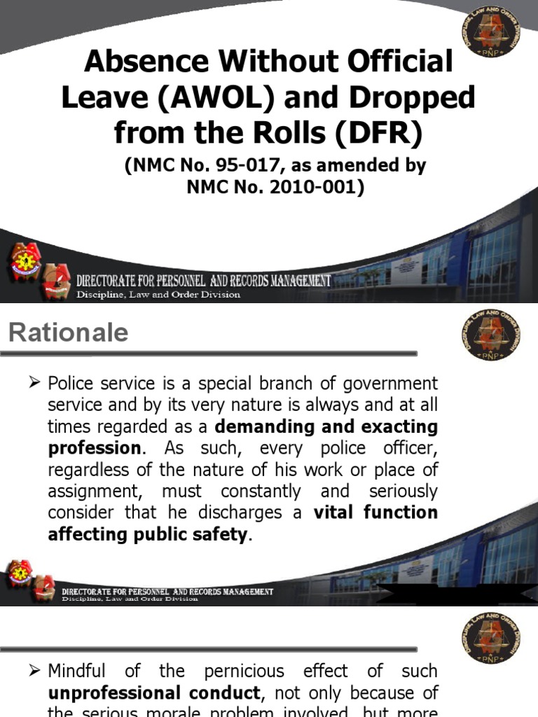 DFR and AWOL | Download Free PDF | Public Law | Government