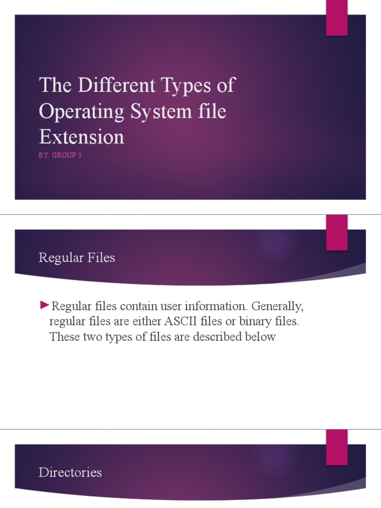 Group 3 Types Of Os Css9 Pdf Computer File Directory Computing 7956