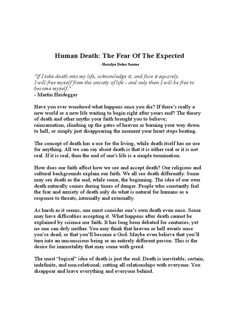 Human Death | PDF | Death | Existence