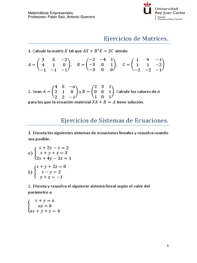 Tema 1 Ejercicios Espacio Vectorial 2 Pdf Espacio Vectorial
