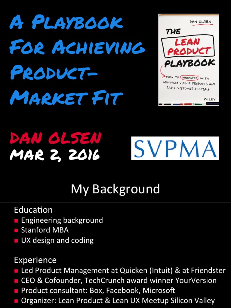 Dan Olsen The Lean Product Playbook PDF | Download Free PDF | Taxes ...