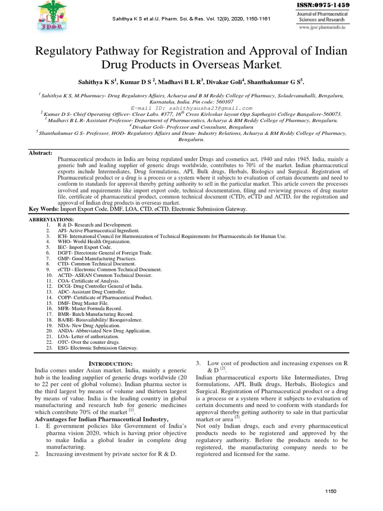 Registration Pathway | PDF | Pharmaceutical Sciences | Pharmacology