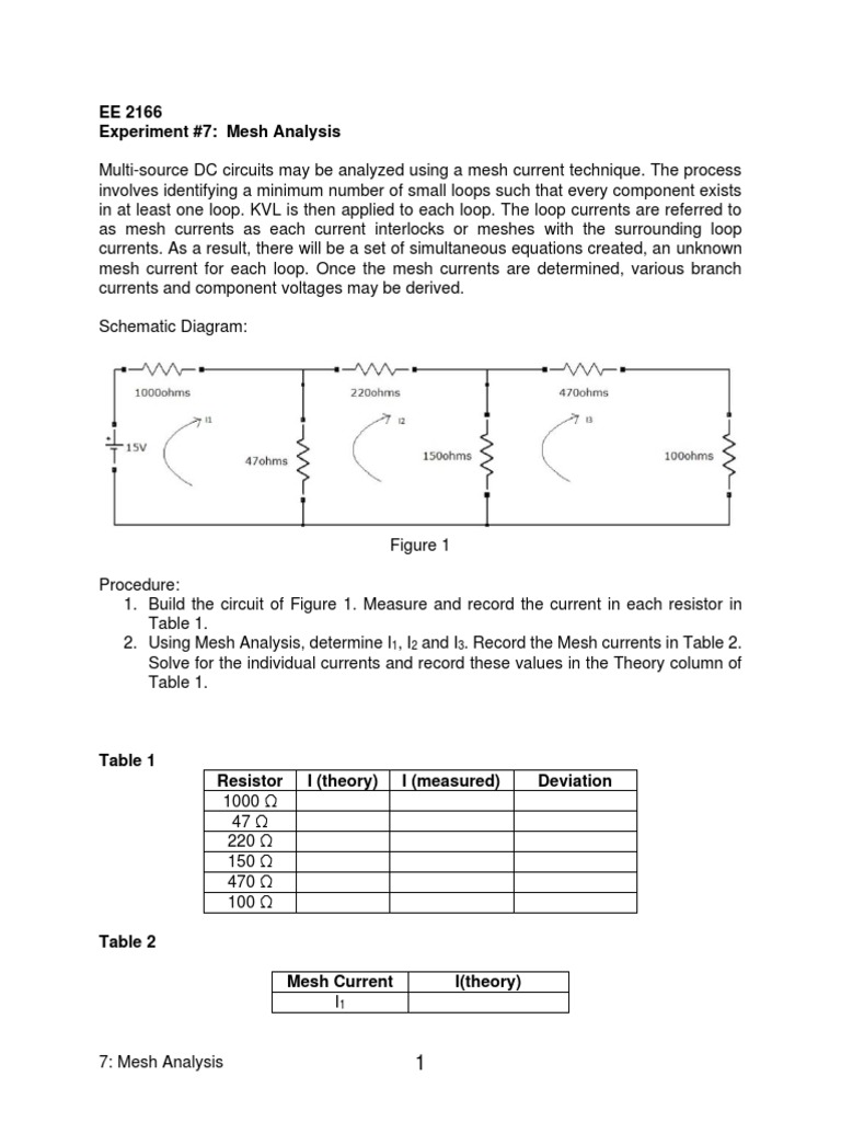 EE2166-07-Mesh Analysis | PDF | Science & Mathematics