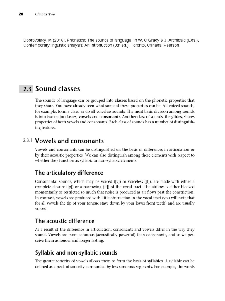 Sound Classes | Download Free PDF | Consonant | Syllable