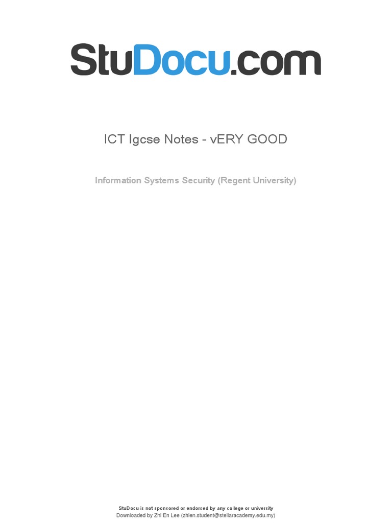 Ict Igcse Notes Very Good Pdf Graphical User Interfaces Random Access Memory