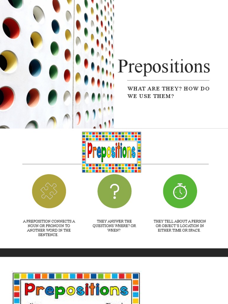 Understanding Prepositions: Usage Guide | PDF