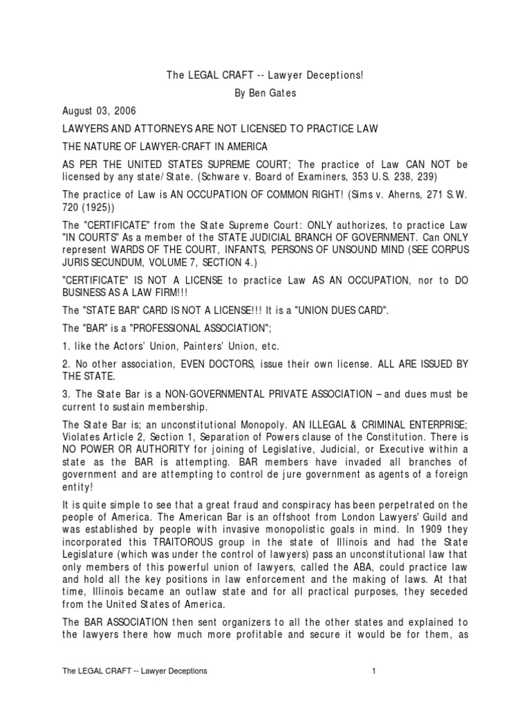 The Deceptions of the Legal System: An Exposé on the Unconstitutional ...