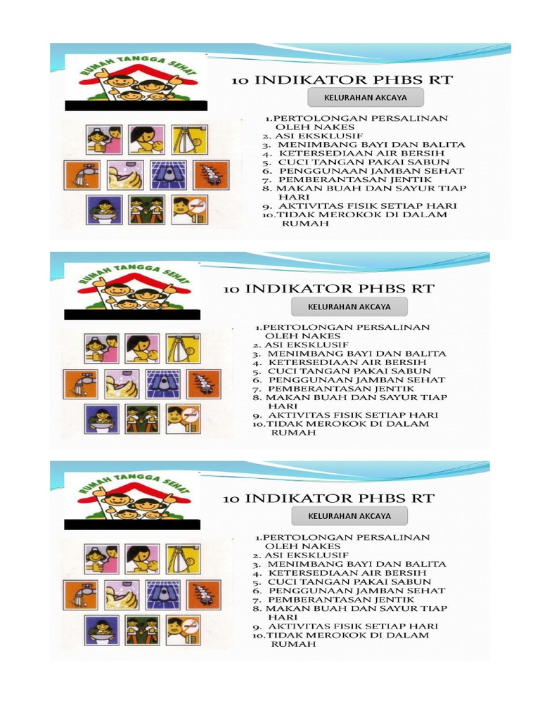 10 Indikator PHBS Sticker | PDF