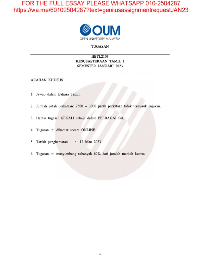 Hbtl2103 - Kesusasteraan Tamil I | PDF