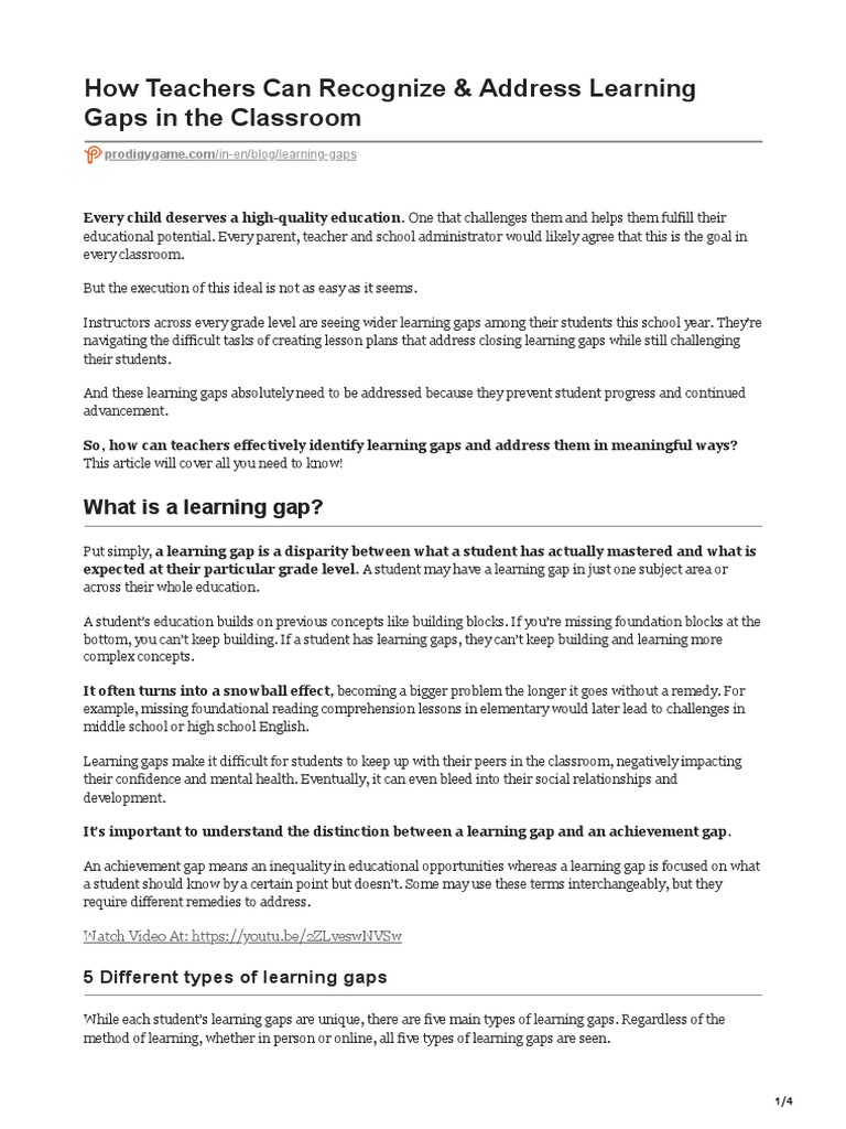 How Teachers Can Address Learning Gaps | PDF | Learning | Teachers