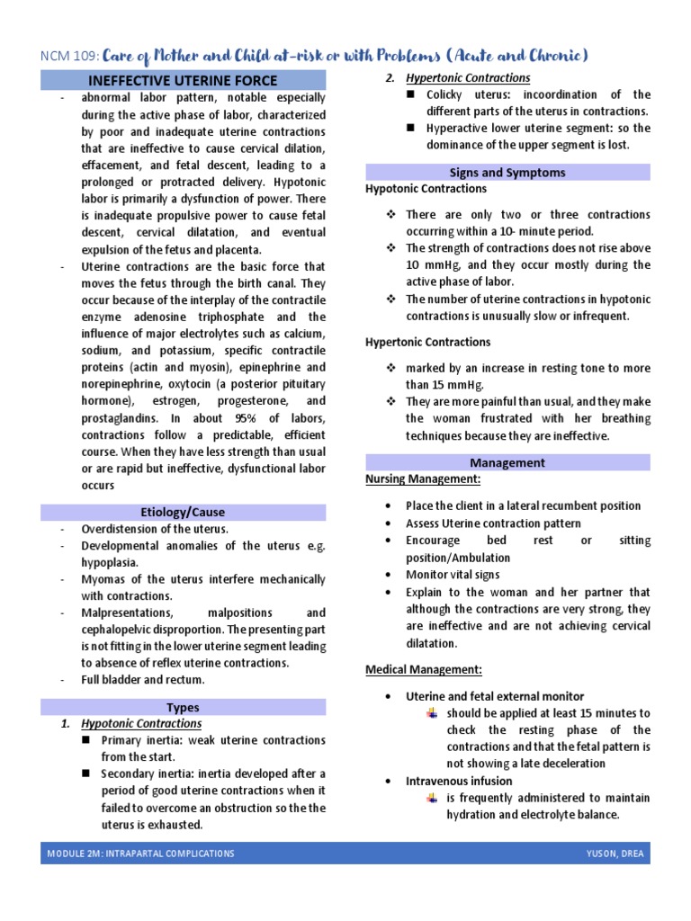 NCM 109 Theory Module 2M | PDF | Childbirth | Uterus