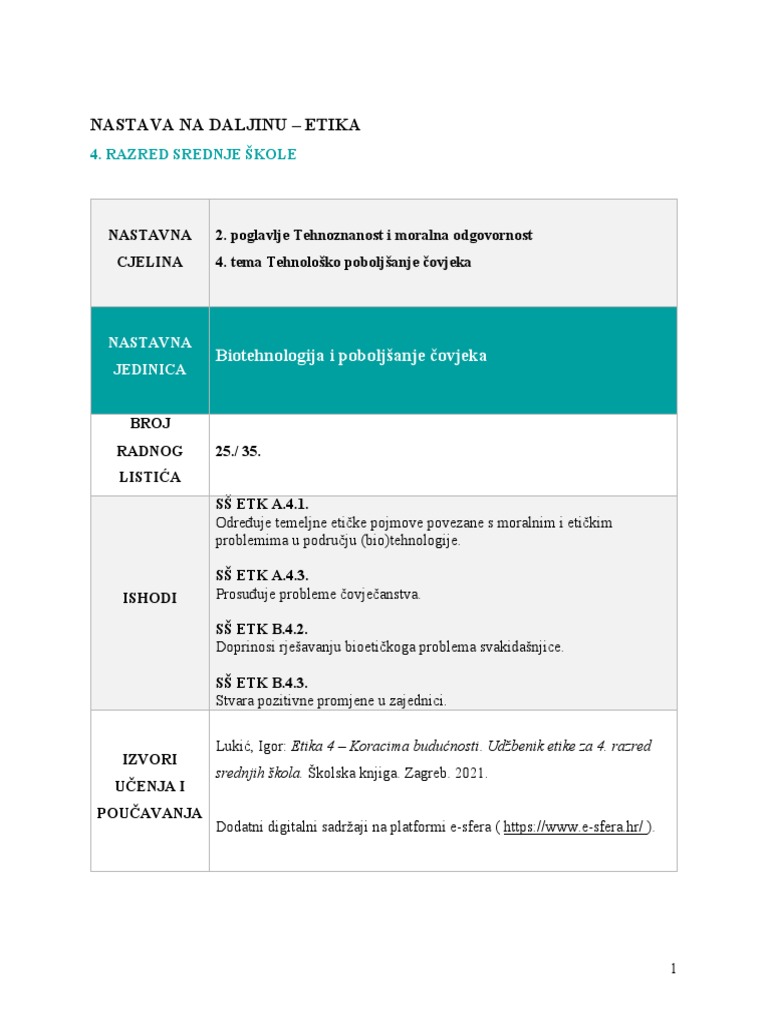 25.+E4 RL25 Biotehnologija+i+poboljšanje+čovjeka | PDF