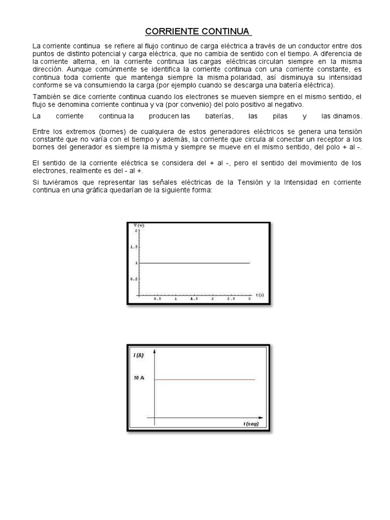 Corriente Continua | PDF | Inductor | Corriente eléctrica