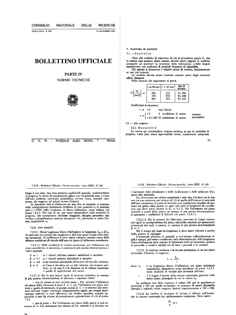 CNR-UNI 10011 Parte Verifiche Acciaio | PDF