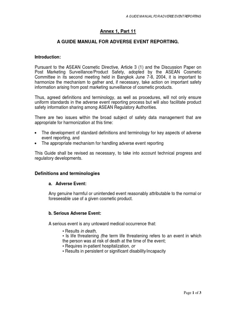 Adverse Event Reporting Guide | PDF | Information | Health Sciences
