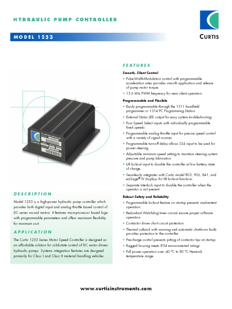 Curtis Pump Controller | PDF | Electric Motor | Electronics