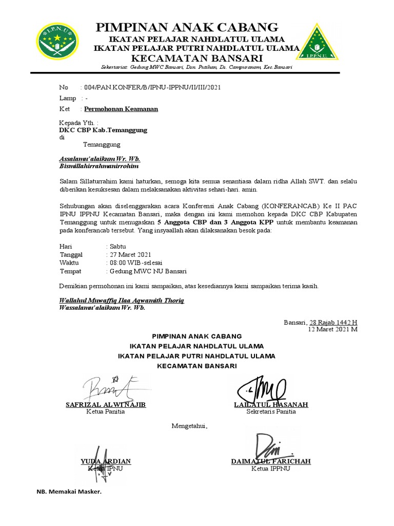 Surat Tembusan Konfer | PDF