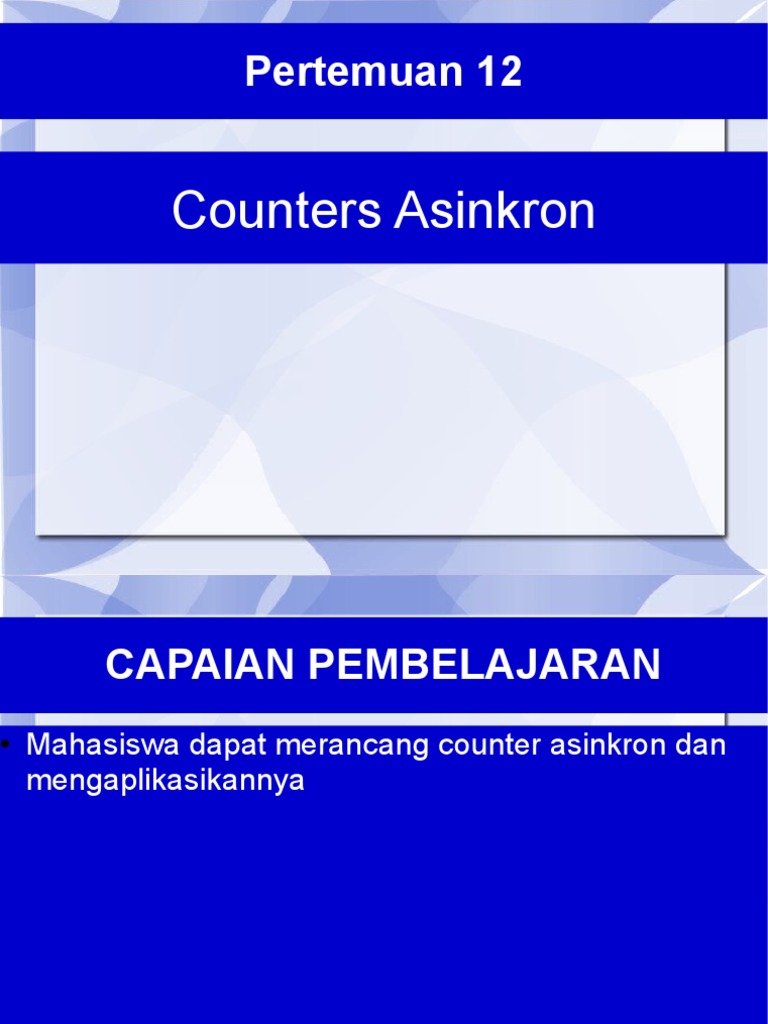 Pertemuan 12 Counter Asinkron 2015 | PDF | Computer Science | Digital Technology