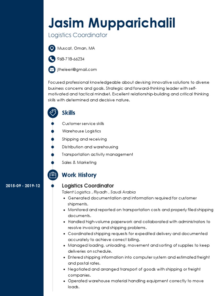 Jasim MC - Resume | Download Free PDF | Logistics | Warehouse