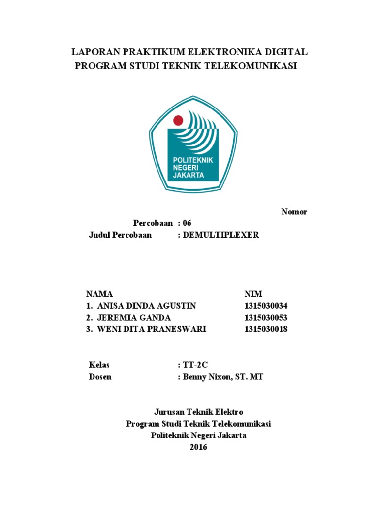 06 Kel08 TT2C Demultiplexer | PDF | Teknologi & Rekayasa
