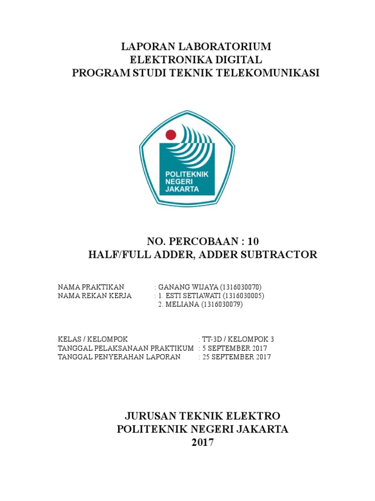 10-Kel04-Half Full Adder Adder Substractor | PDF | Metode & Bahan Ajar | Komputer