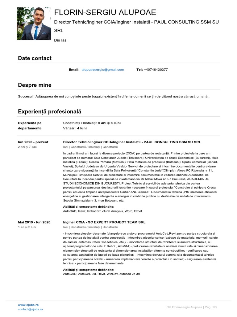 CV-Sergiu Alupoae | PDF