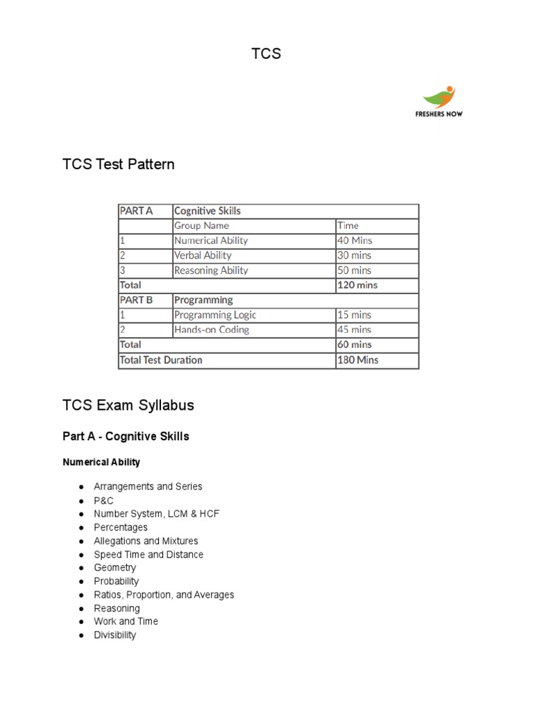 TCS Topics Pattern | PDF | C++ | Information Technology Management TCS Topics Pattern | PDF | C++ | Information Technology Management