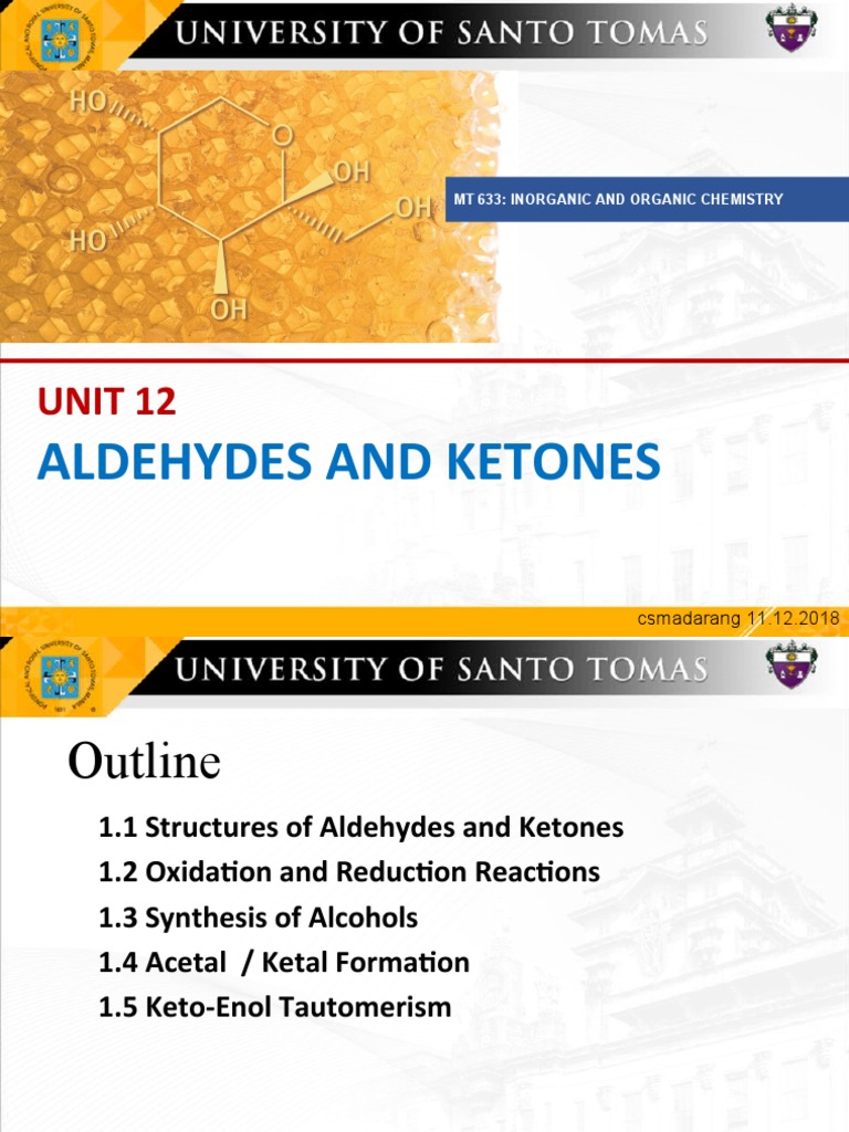Unit 12 Aldehydes and Ketones UST Template | PDF | Aldehyde | Ketone