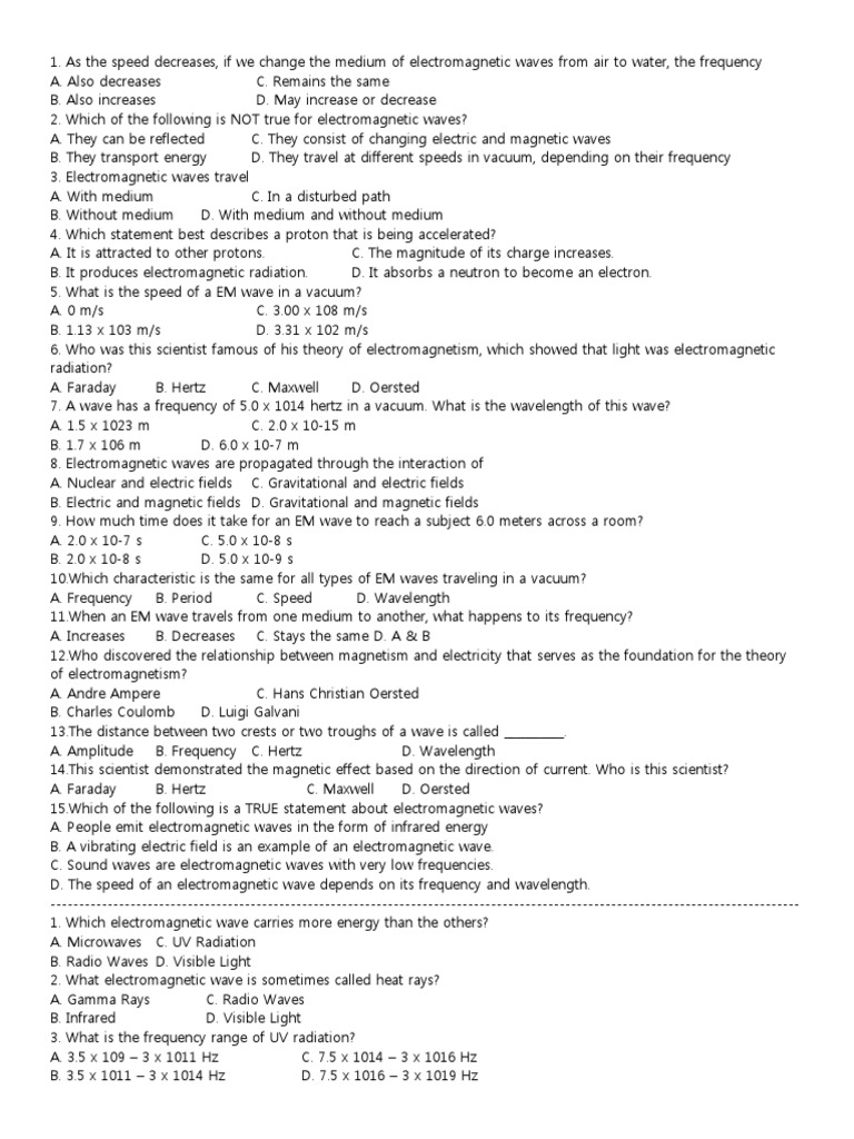 Q2 Science Reviewer | PDF | Electromagnetic Radiation | Electromagnetic Spectrum