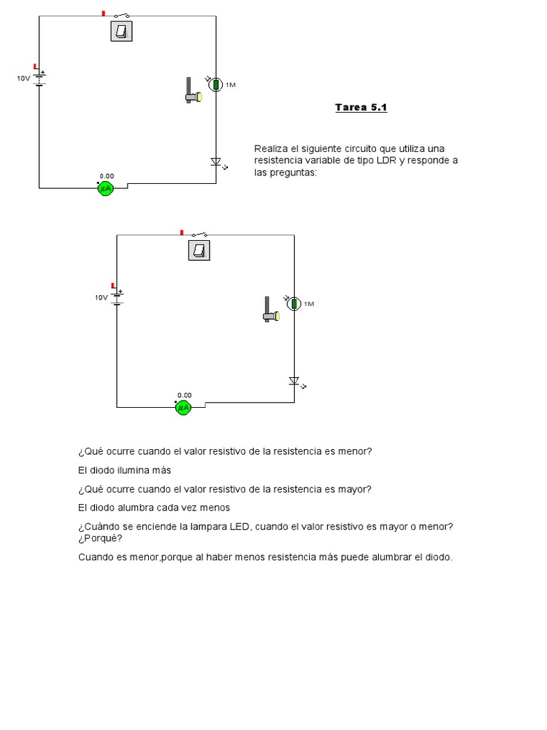 EEE - U5 - Tarea 5.1. Circuito de Resistencias Variables ARTURO | PDF