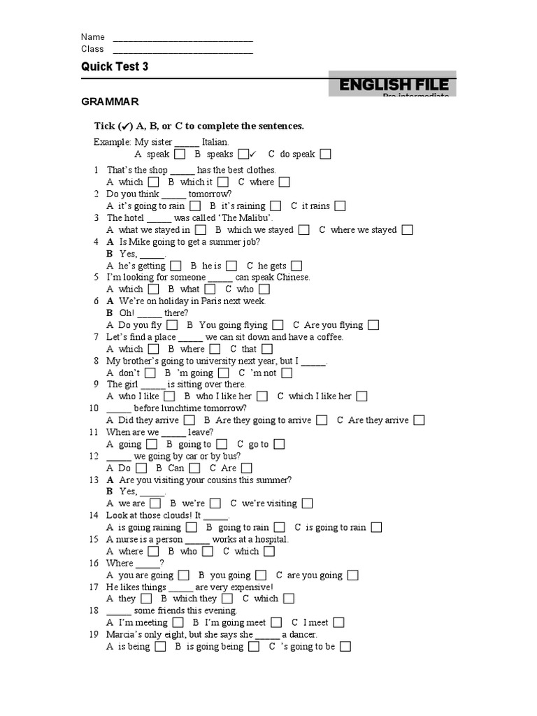 EF3e Preint Quicktest 03 | PDF | Airport
