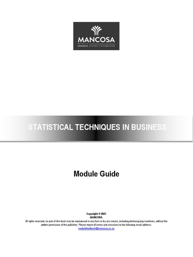 Statistical Techniques in Business | PDF | Sampling (Statistics) | Statistics
