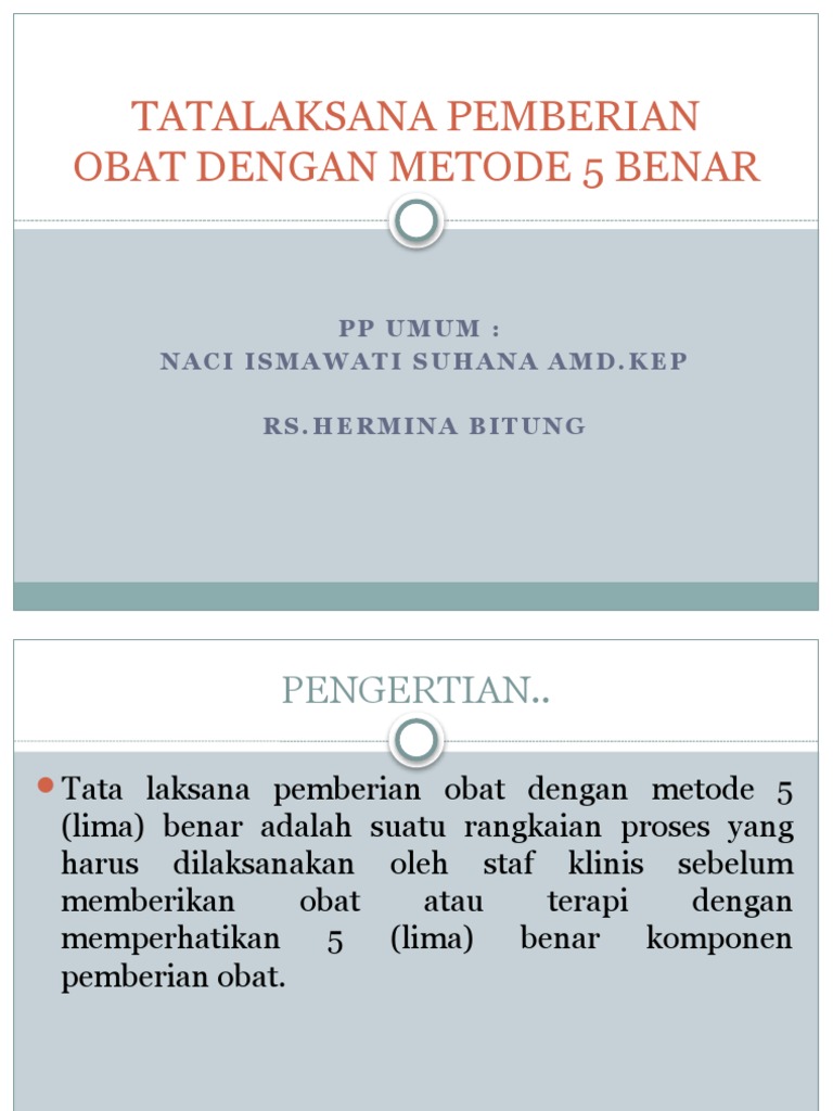 Materi 5 Benar Obat | PDF | Sains & Matematika