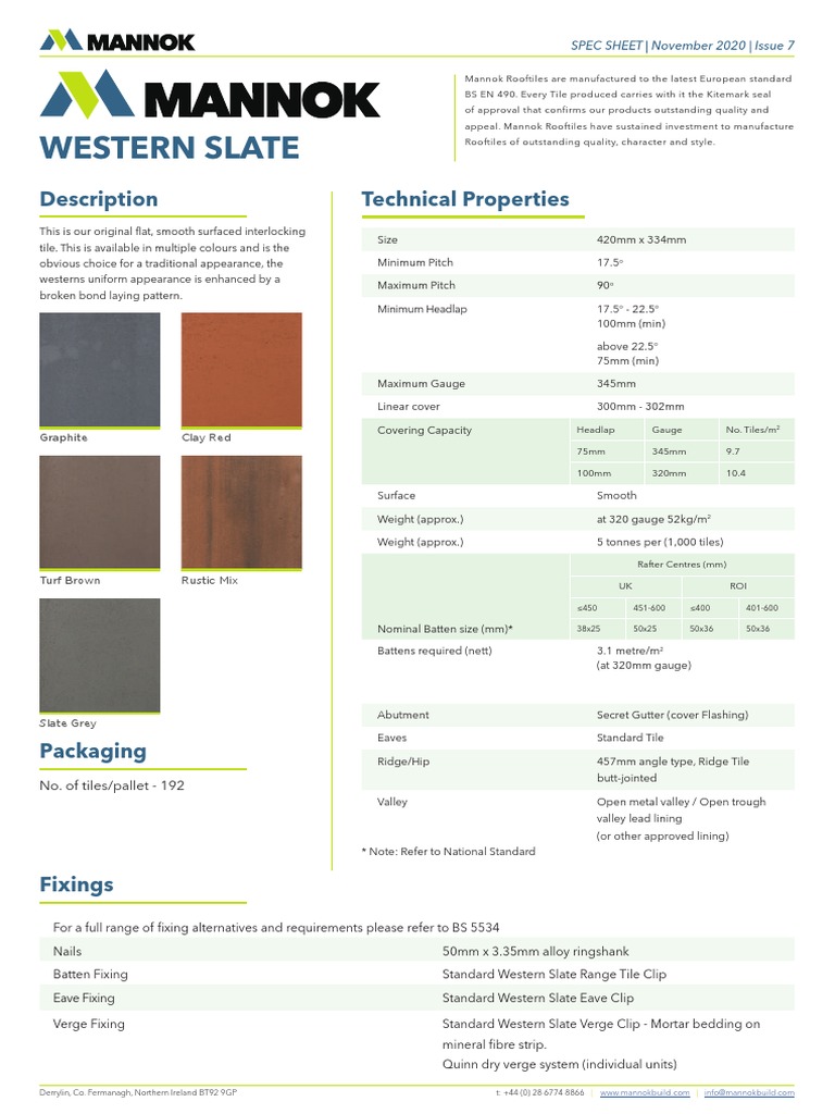 Mannok Western Slate Roof Installation Guide | PDF | Roof | Slate