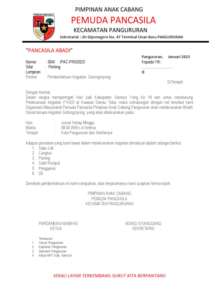 Surat Pemberitahuan | PDF