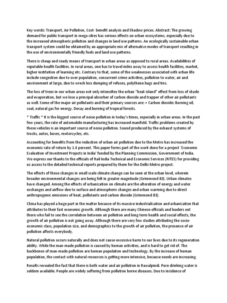 Urbanization's Impact on Air Pollution | PDF | Air Pollution | Climate ...
