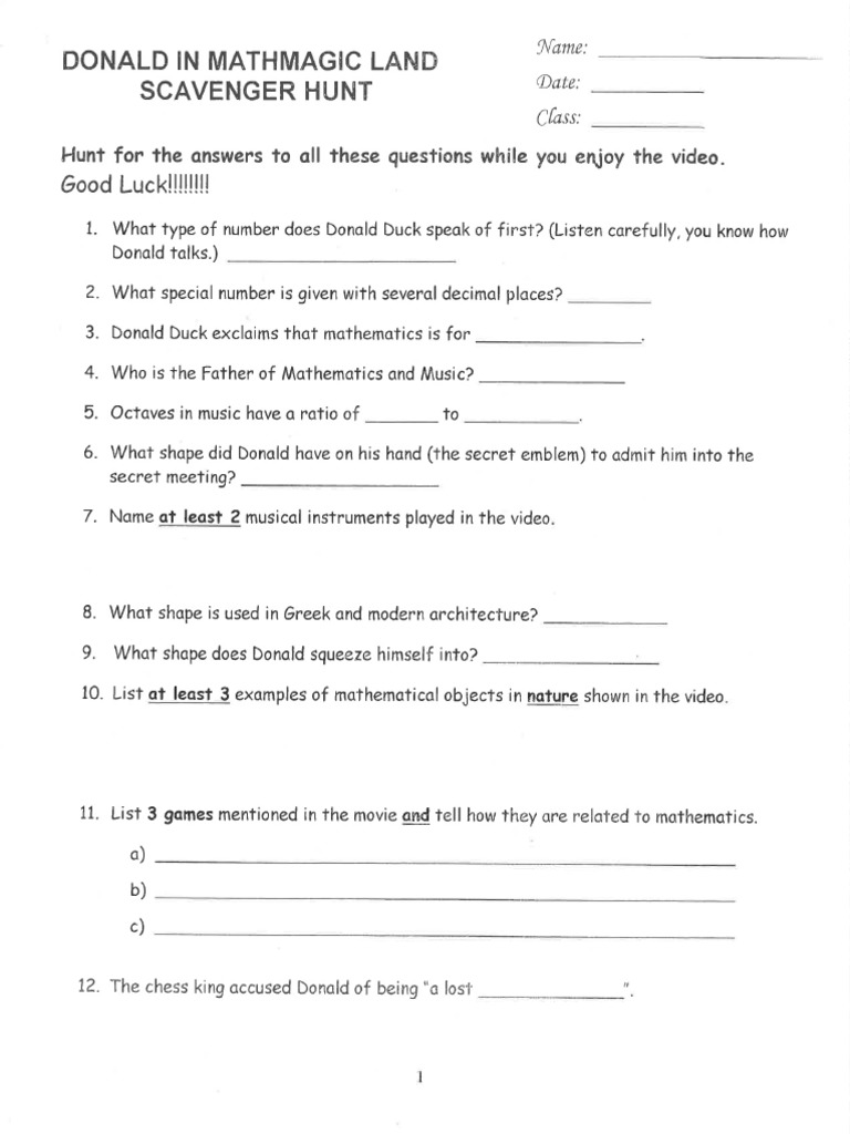 Donald Duck in Mathmagic Land Handout | PDF
