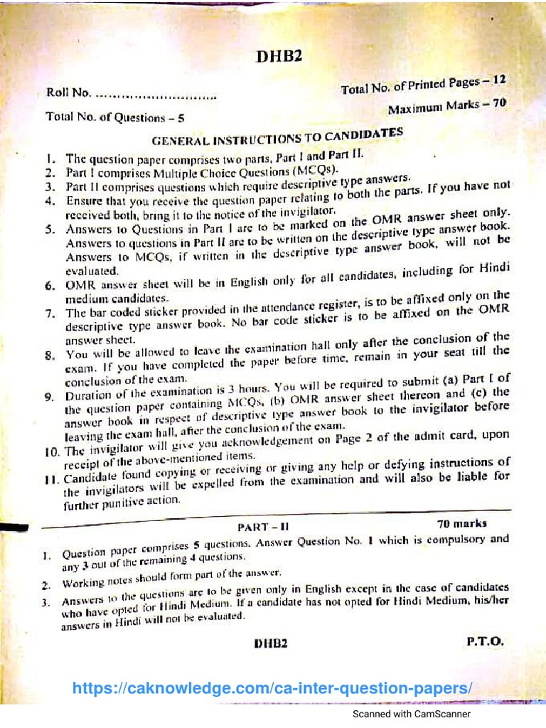 CA Inter Corporate Law Question Papers | PDF