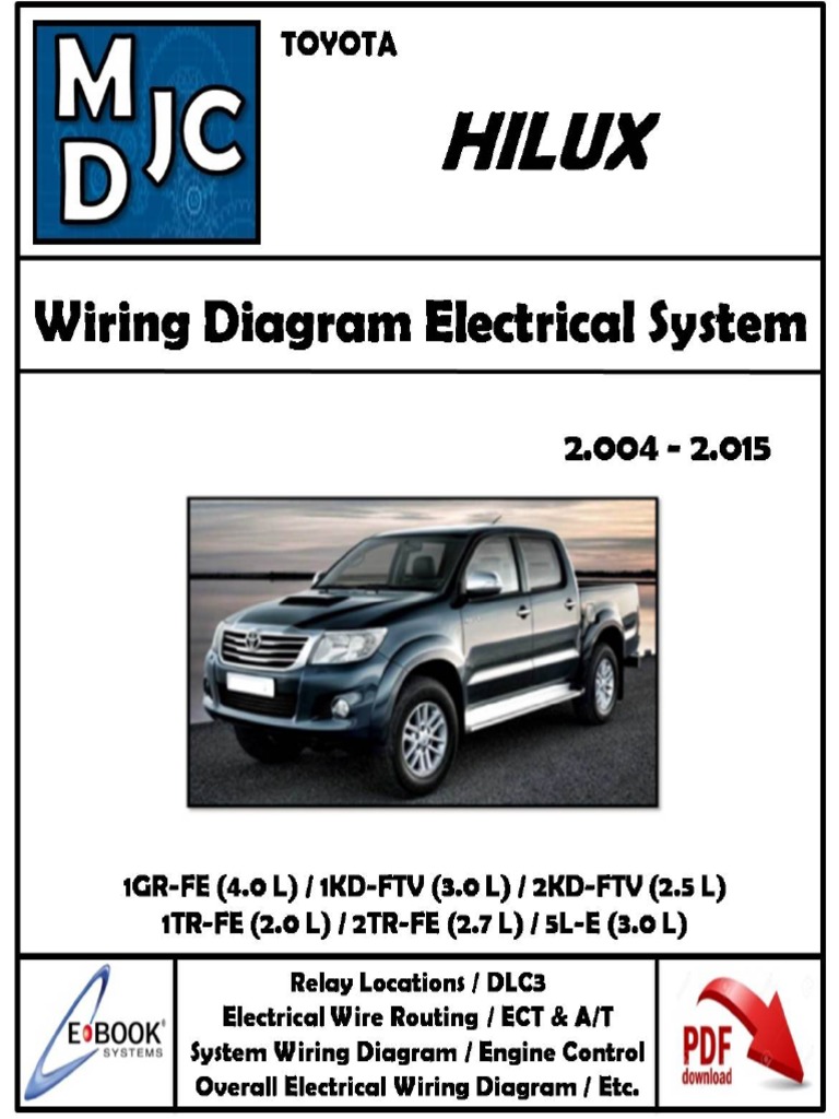 Wiring Diagram Electrical System / Diagramas Sistema Eléctrico Hilux ...