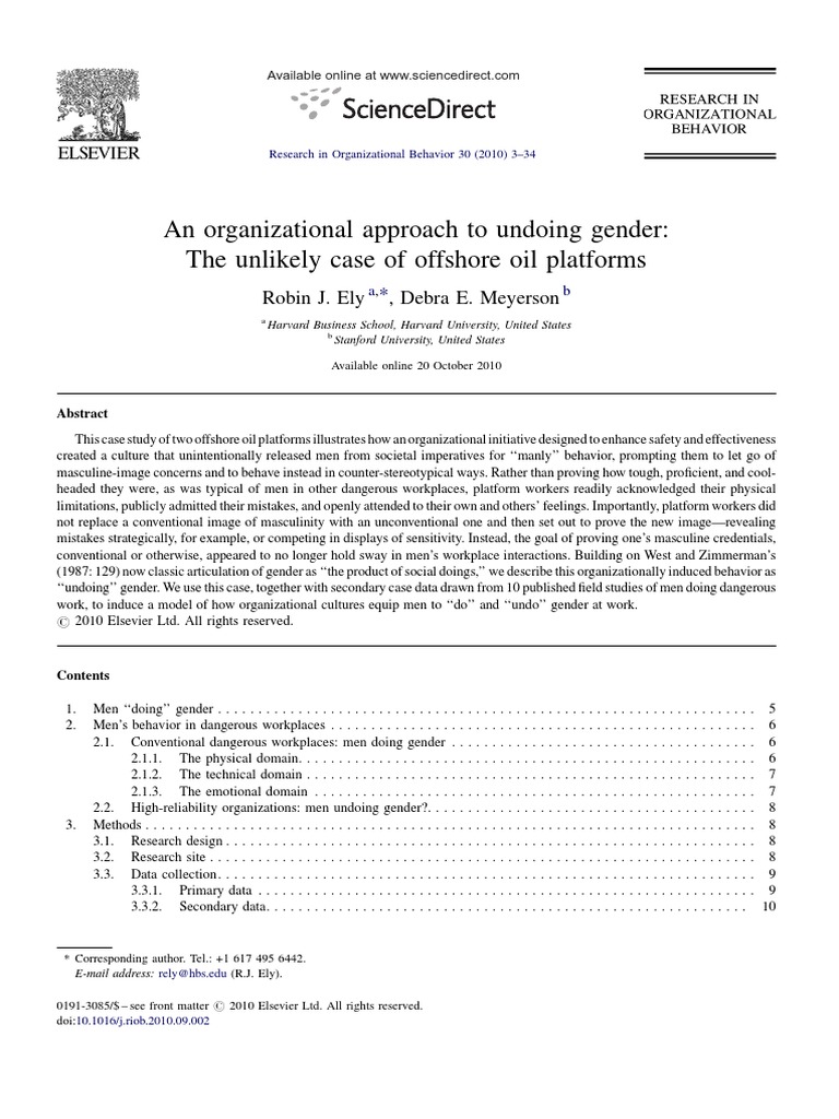 14 - Ely - An Organizational Approach To Undoing Gender - The Unlikely ...