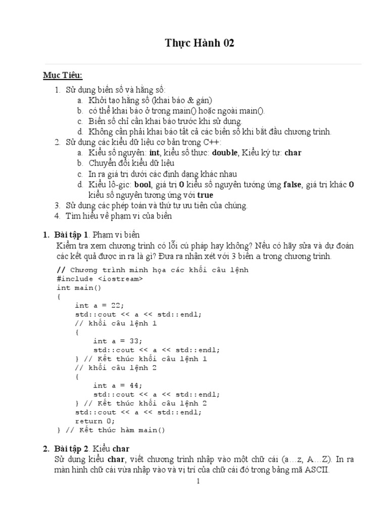 Lab02 - Variable Data Type | PDF